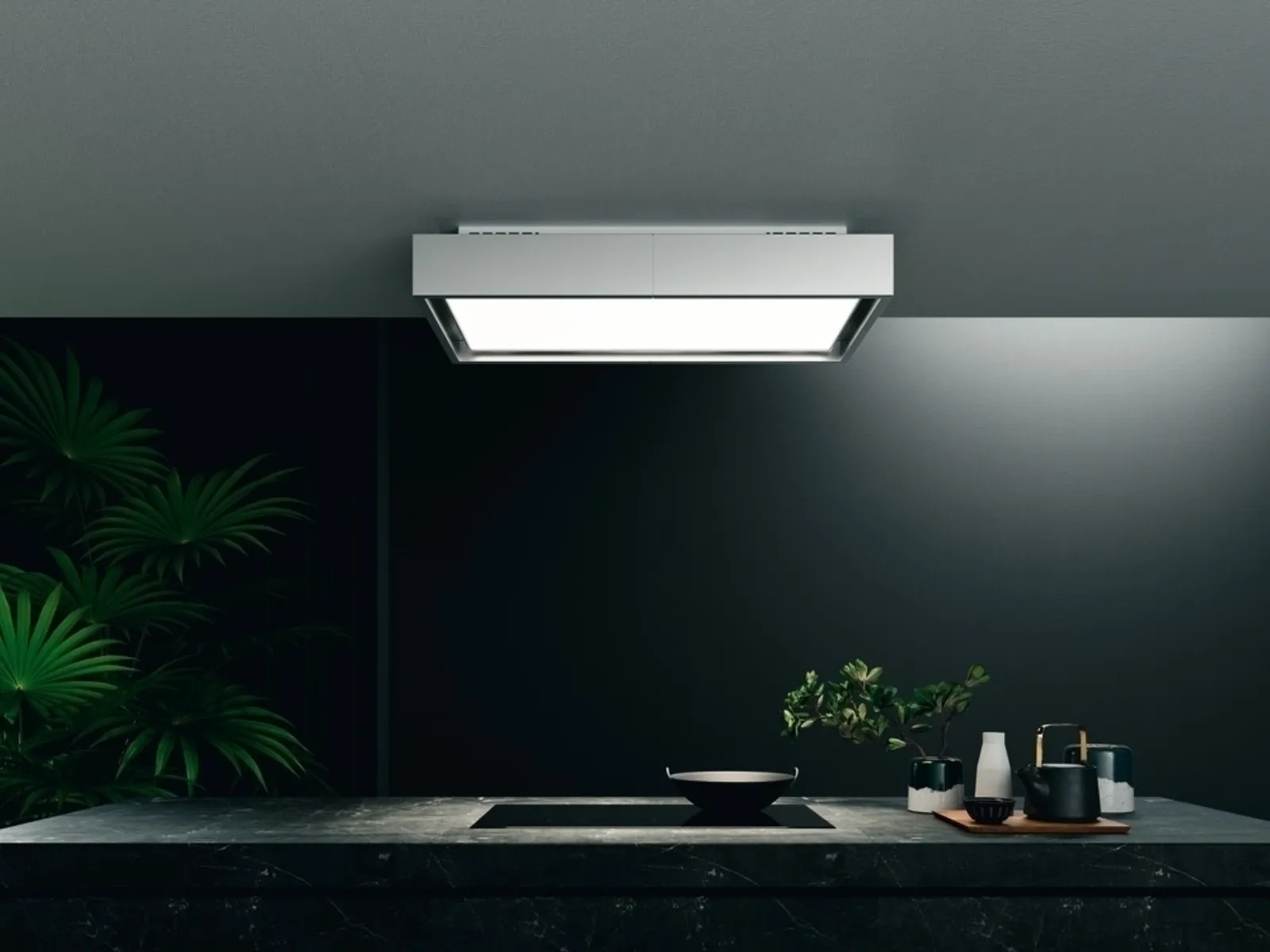 Le cappe a soffitto, design minimal ed elevata efficacia