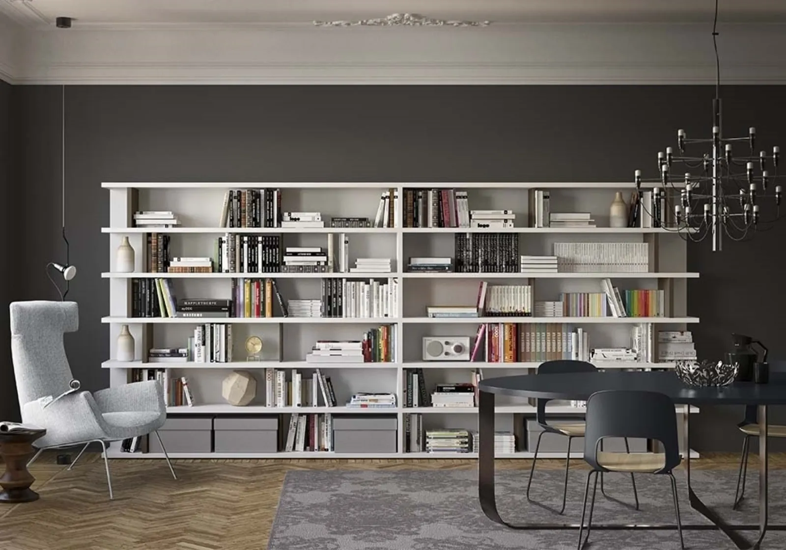 Le librerie componibili per il soggiorno