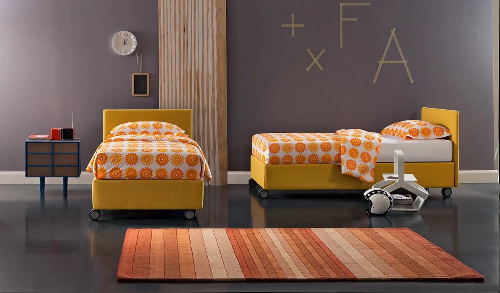 Letti singoli con contenitore, poco ingombro tanto spazio utile