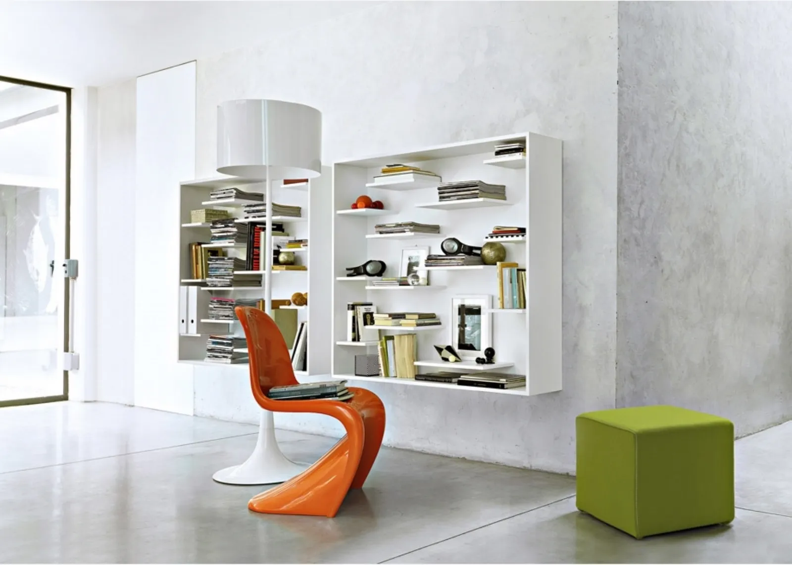 Libreria a muro contemporanea